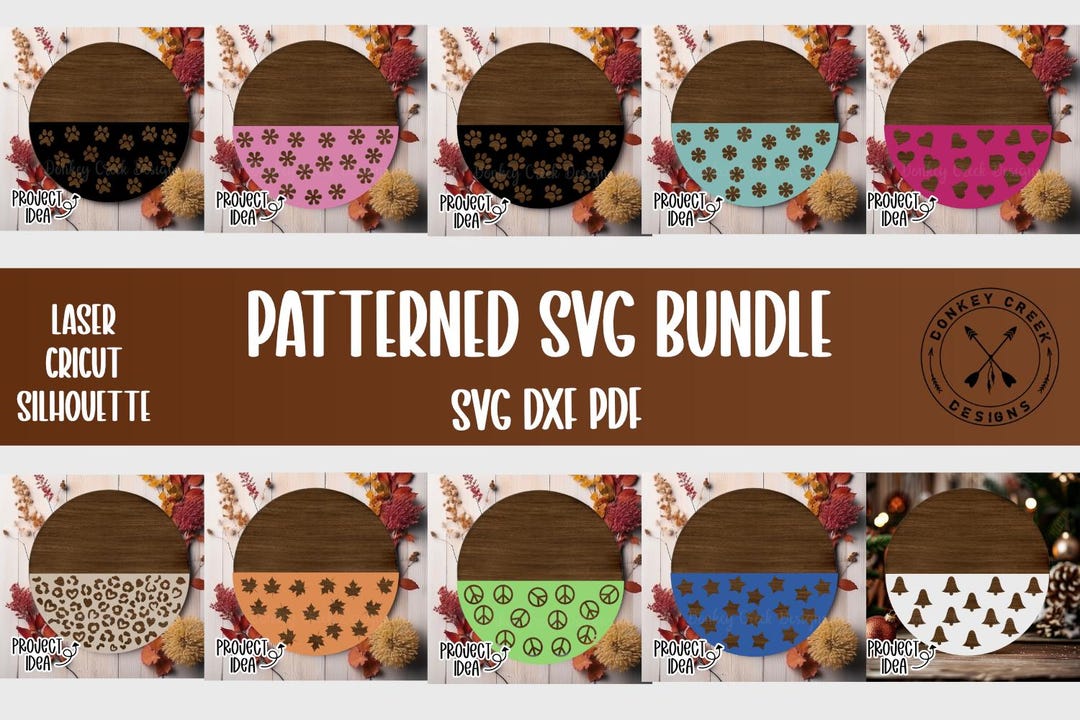 Laser Sign Bundle, Door Hanger SVG Designs, 10 Patterned SVG Files ...