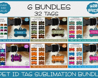 Dog Bone Tag Sublimation Bundle Png Sublimation Designs - Etsy