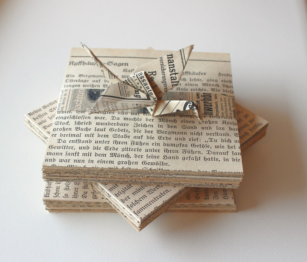 10 X 10 Cm Book Pages 100 Pieces Origami Paper Origami From Old Books ...
