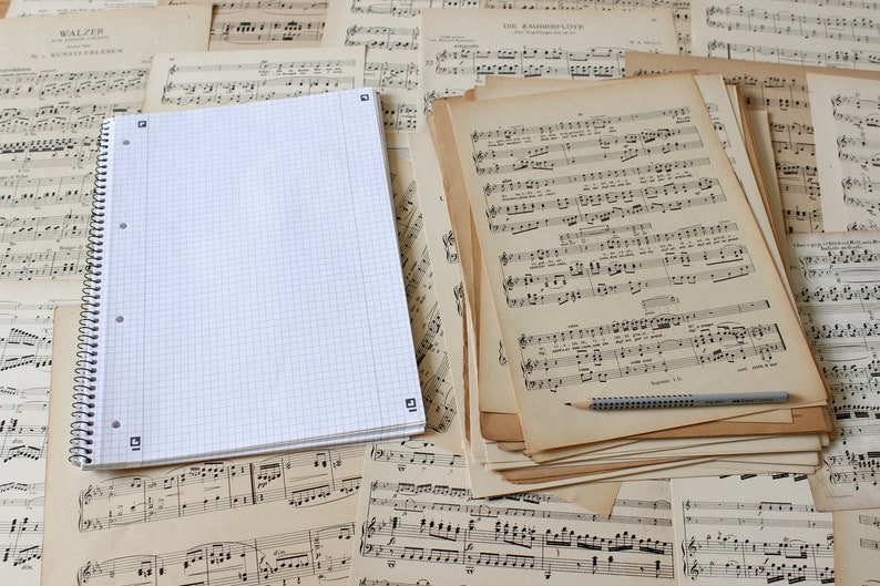 40 Music Sheets Original Music Paper Vintage Sheet Music - Etsy