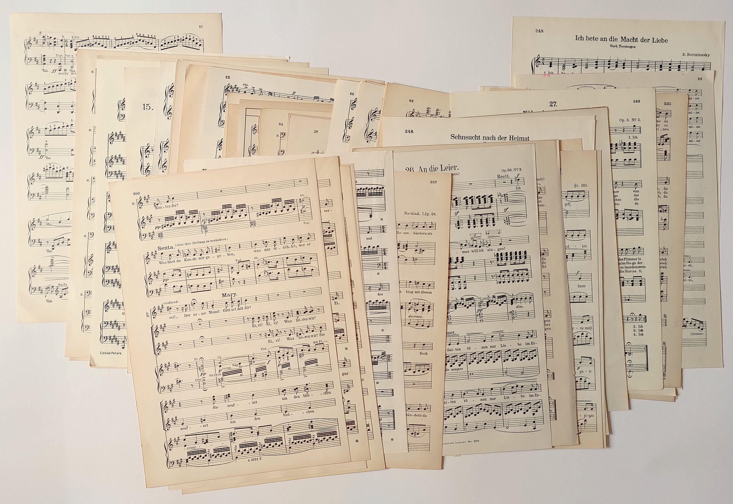 25 Small Sheets Vintage Music Paper Original Music Sheets - Etsy