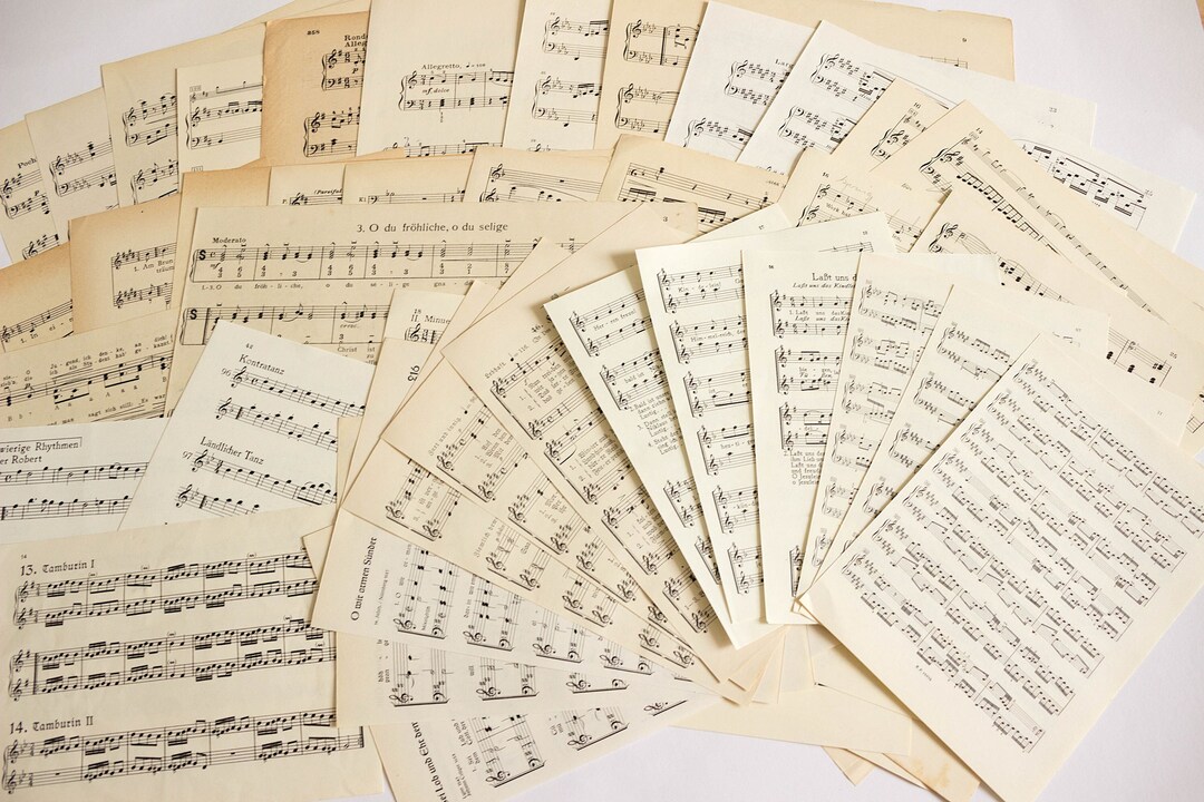 40 Music Sheets | Original Music Paper | Vintage Sheet Music | Unique ...