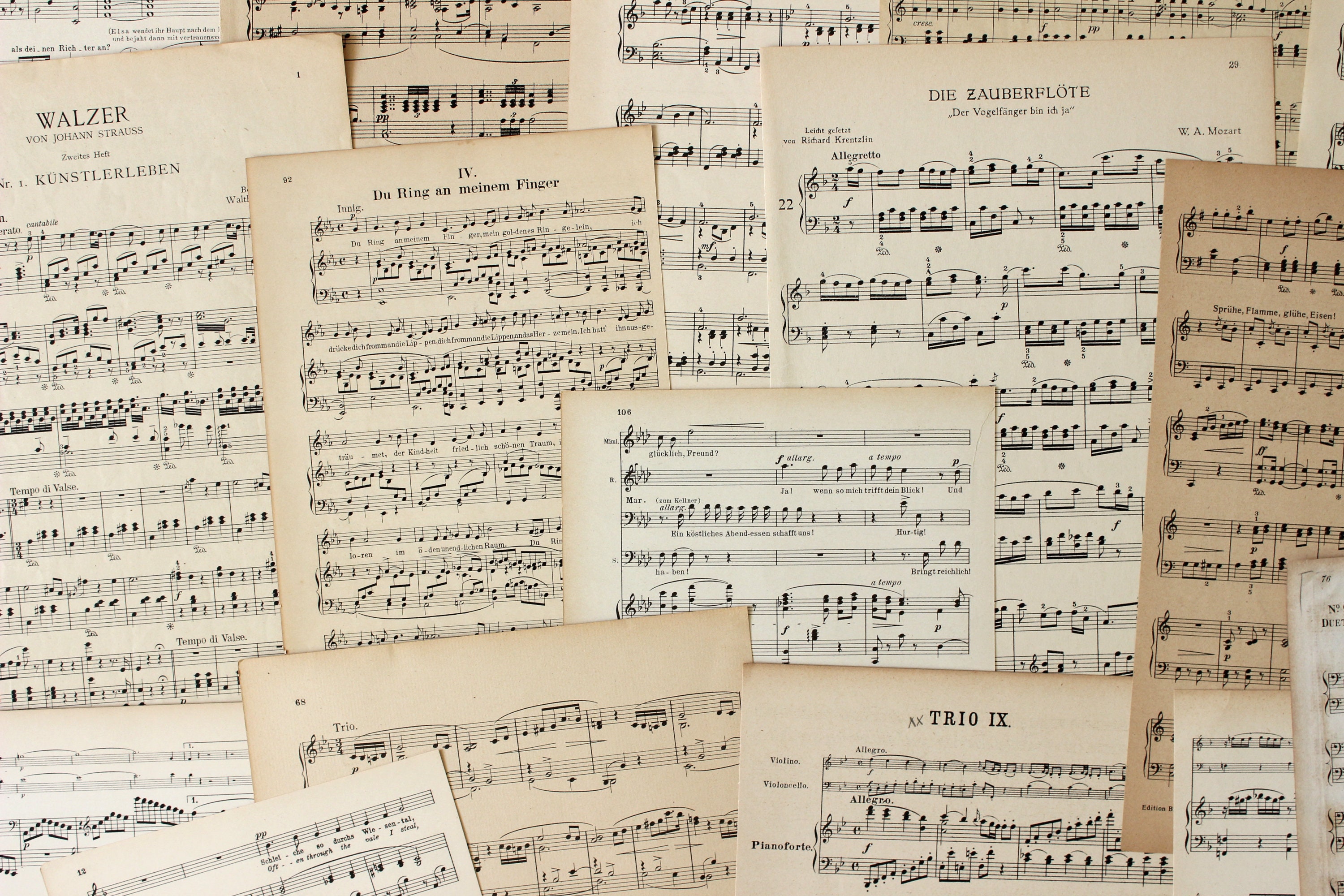 20 Sheets Vintage Music Paper | Music Sheets | Music Paper for Crafting ...