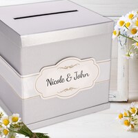 Wedding Card Box Royal Blue and Silver Wedding, Personalized, Card Box ...