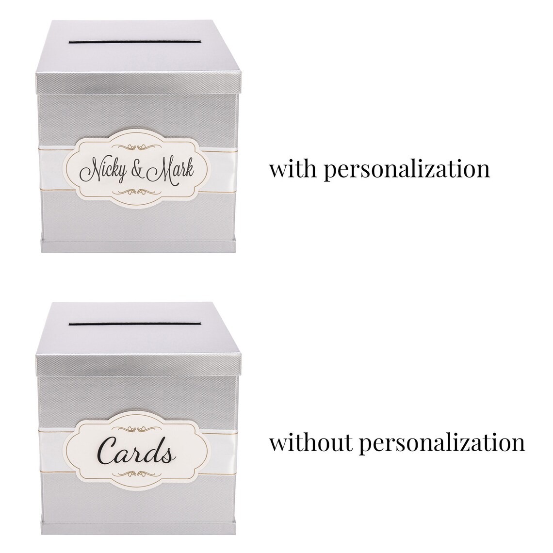 Silver Wedding Gift Card Box Can Be Personalized - Etsy