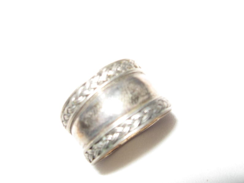 Suarti Bali BA 925 Sterling Silver Wide Braid Cuff Dome Ring Band Size ...