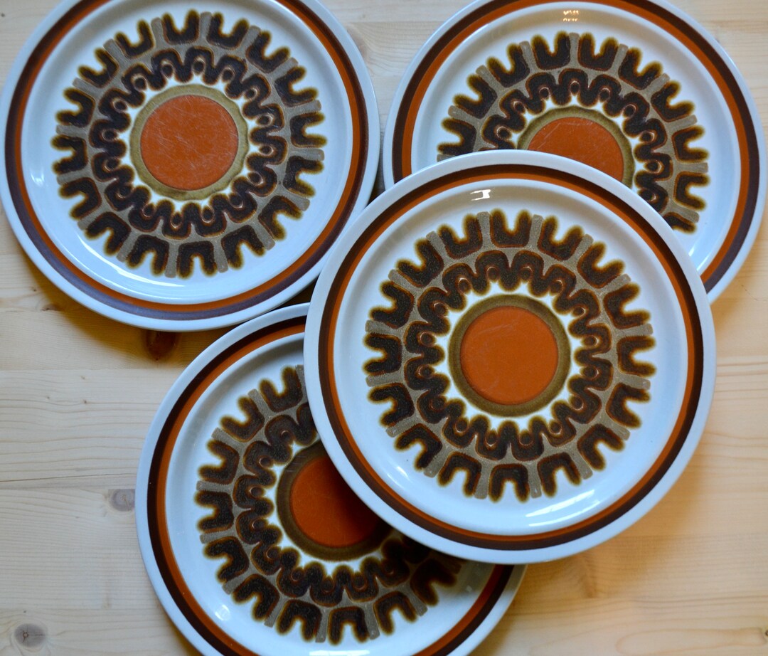 Haniwa Stoneware aztec Dinner Plates, Set of 4 - Etsy