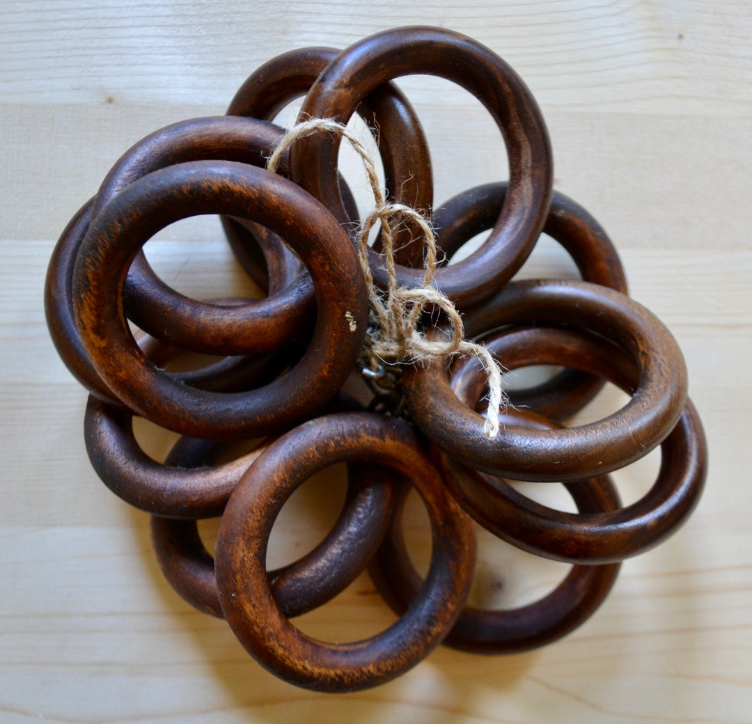Vintage Sew-in Wood Curtain Rings - Etsy