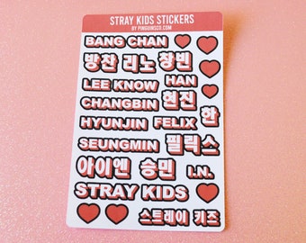Stray Kids Sticker Sheet - Etsy