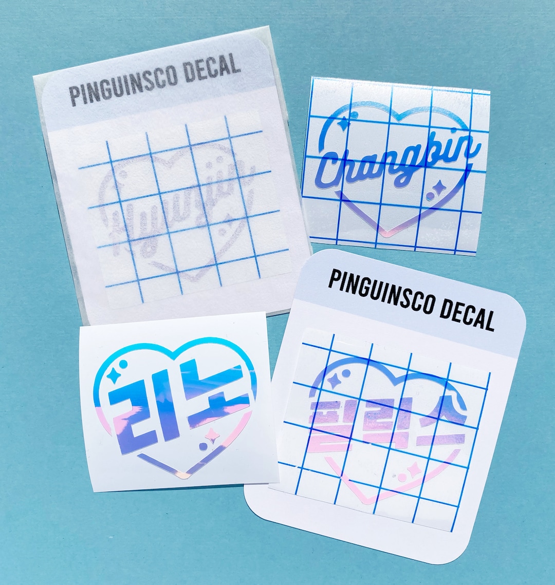 SKZ Holographic Vinyl Lightstick Decal ENG/KOR Member Name - Etsy