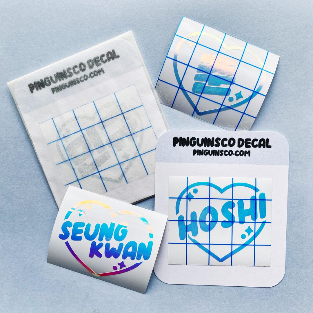 SVT - Seventeen Holographic Vinyl Lightstick Decal - ENG/KOR - Member ...