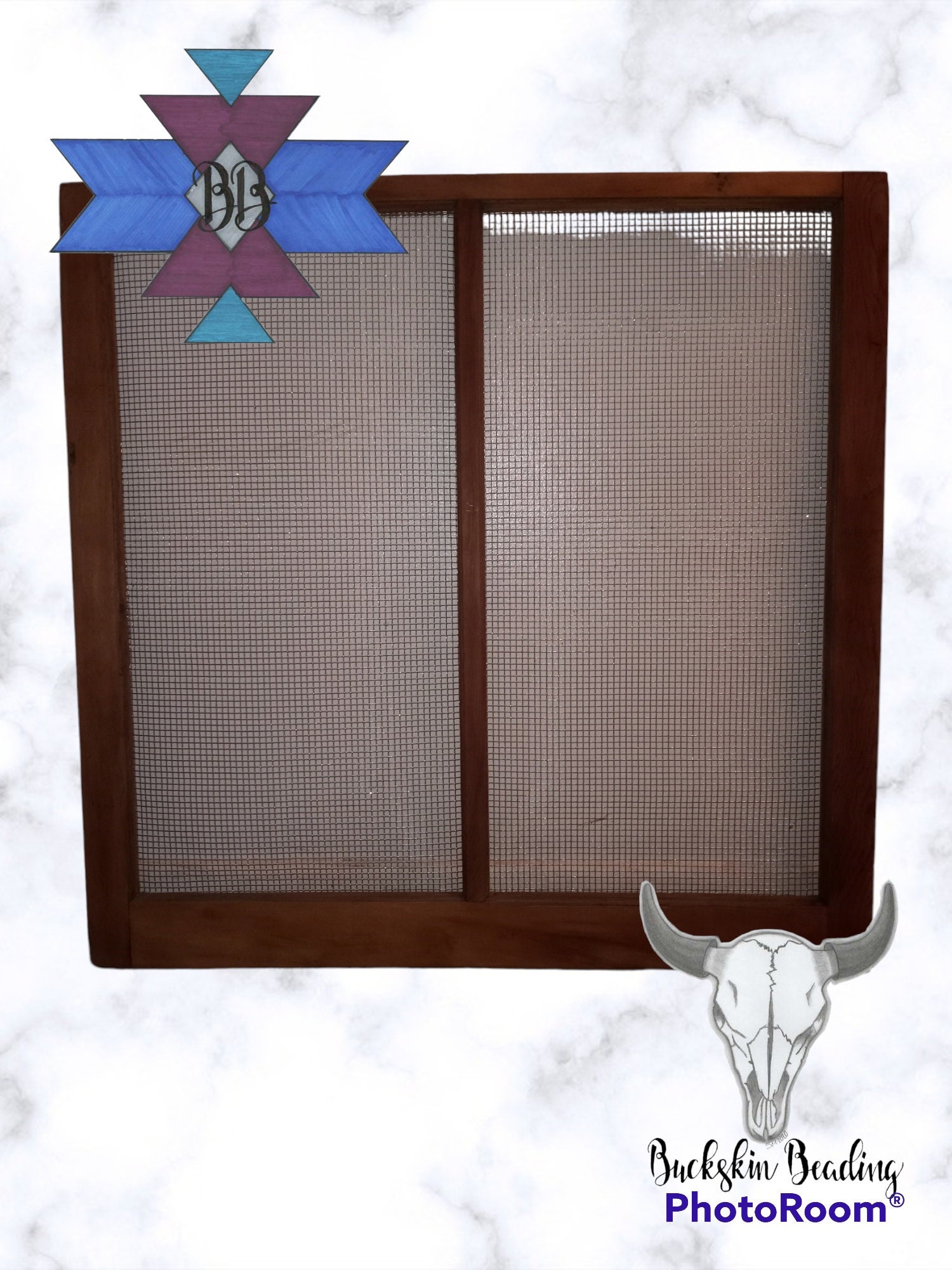 Made in Montana Reclaimed Wooden Window Frame Custom Metal Wire Mesh ...