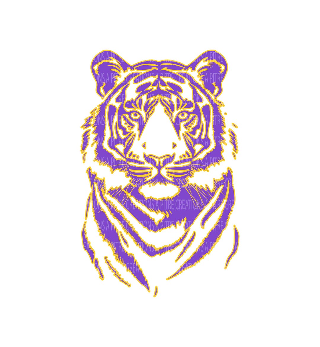 Purple Tiger PNG: Louisiana Gold Sublimation Design (digital File) - Etsy