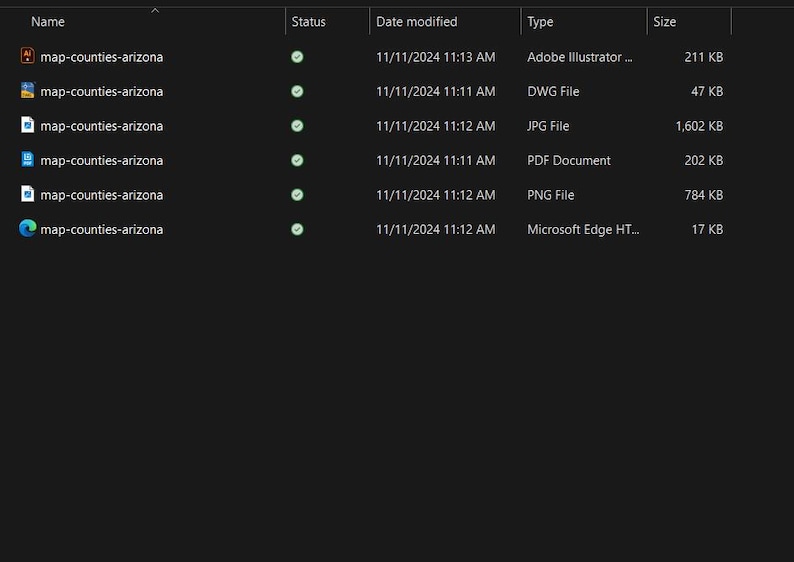 Arizona Counties Map Digital Download | Jpeg, Png, Svg, Dwg, Pdf ...