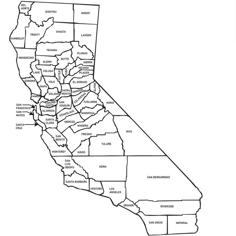 Printable California Map - Etsy