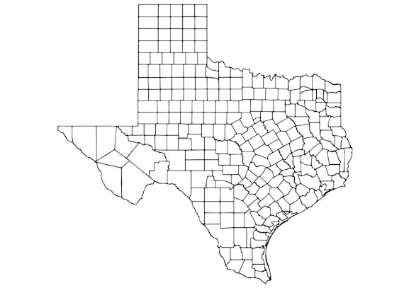 Texas County Map Digital Vector .ai .svg .png .dwg - Etsy