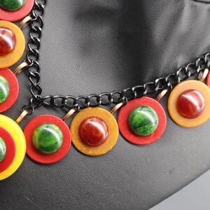 Bakelite Poker Chip Backgammon Necklace Assemblage Fall Autumn Vintage ...
