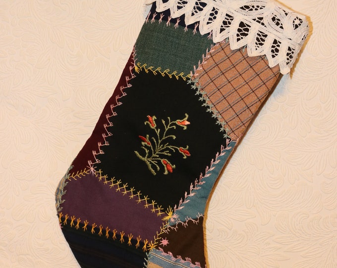 Shabby Quilted Stocking in Pastel Colours, Christmas Stocking in Pink ...