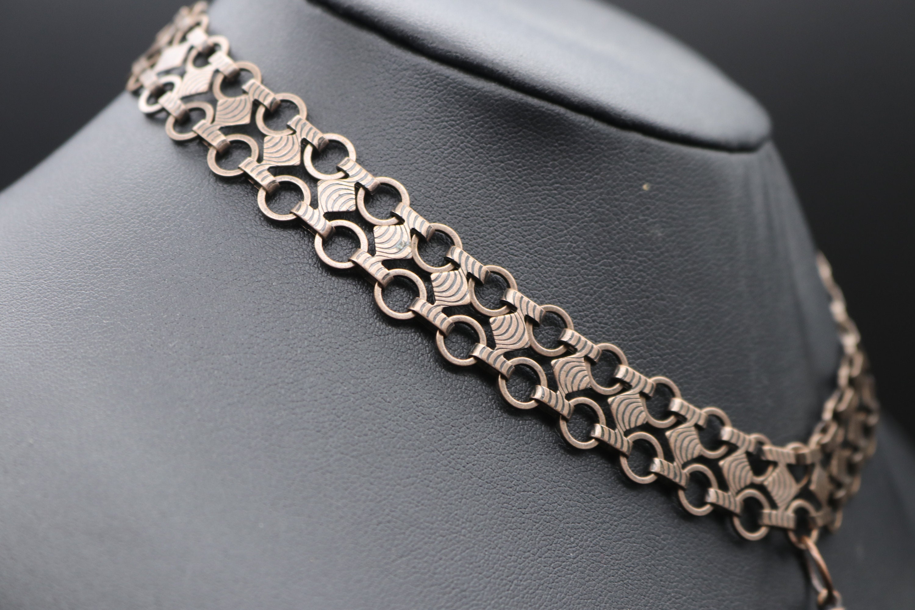 Antique Smoky Rainbow MOP Button Choker Necklace Carved Mother of Pearl ...