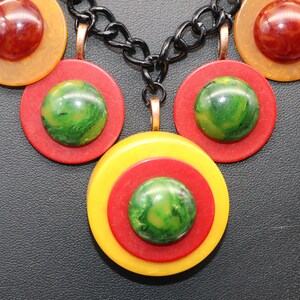 Bakelite Poker Chip Backgammon Necklace Assemblage Fall Autumn Vintage ...