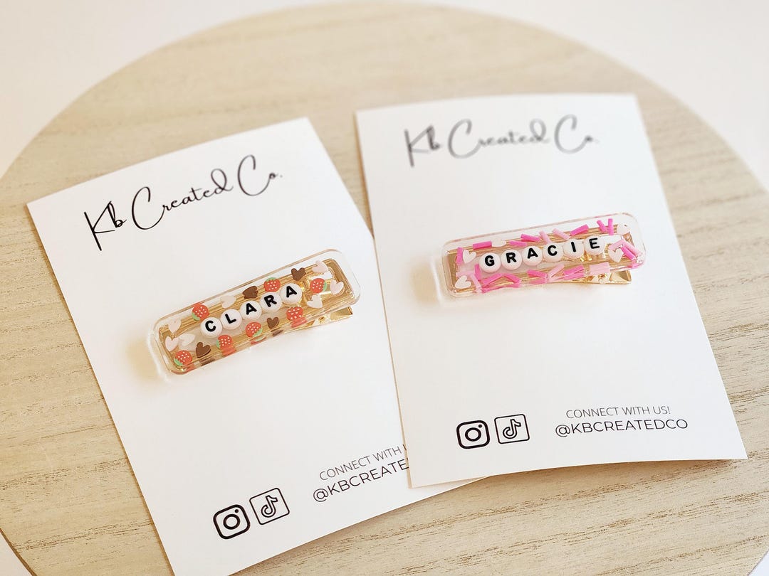 Glitter Personalized Name Hair Clip, Hair Barrettes, Birthday Gift for ...