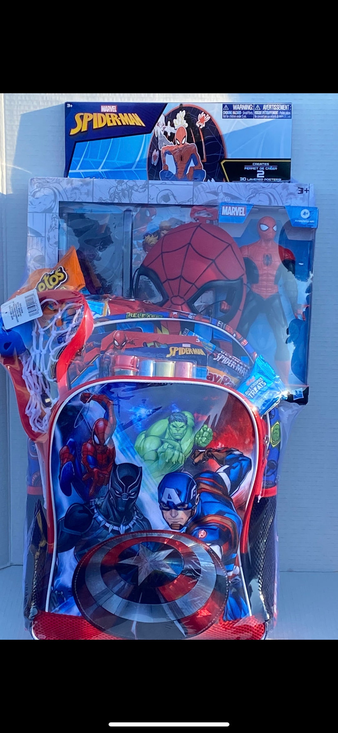 Spider-man Filled Christmas Baskets, Kids Toy, Boys Birthday Basket ...