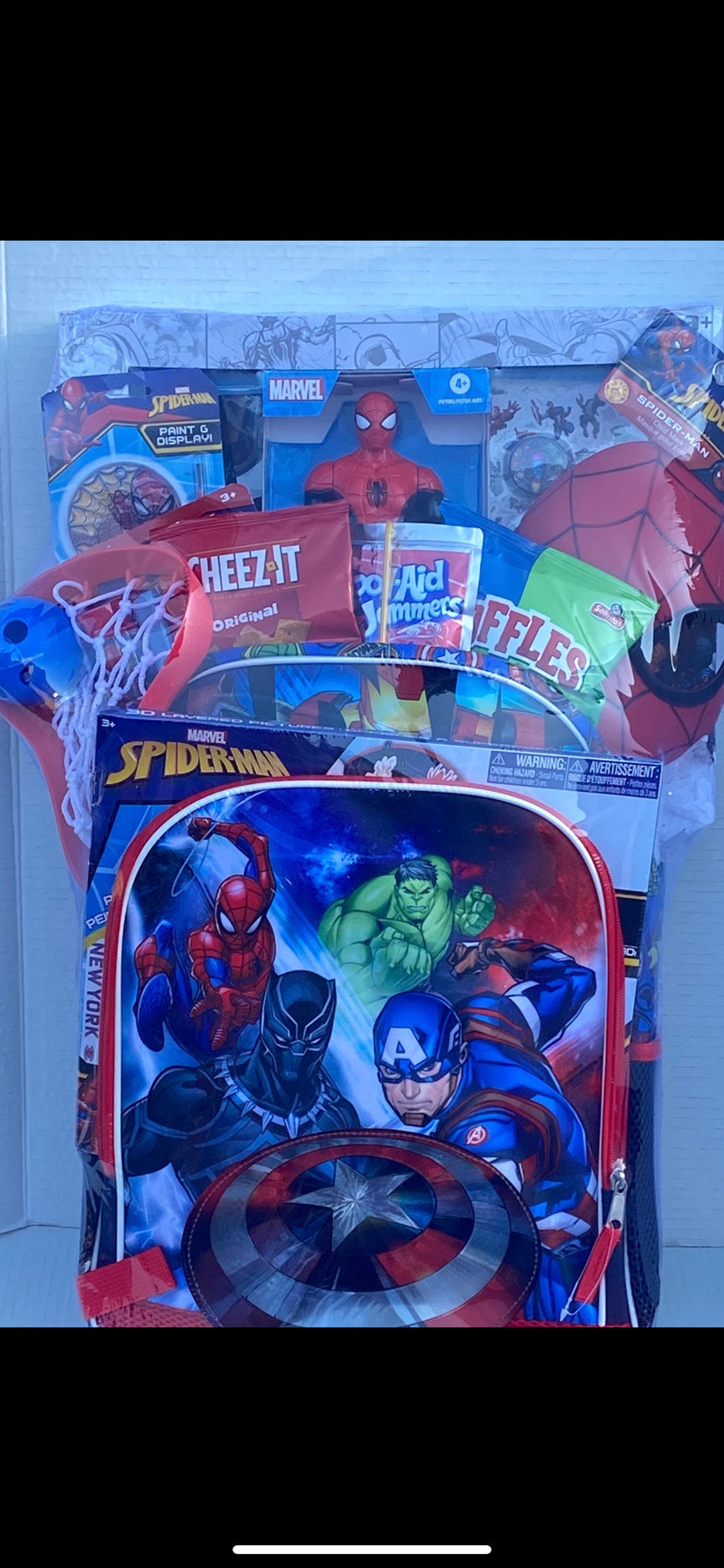 Spider-man Filled Christmas Baskets, Kids Toy, Boys Birthday Basket ...