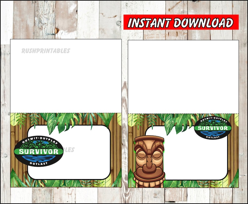 Survivor TV Show Food Labels Instant Download, Survivor TV Show Party ...