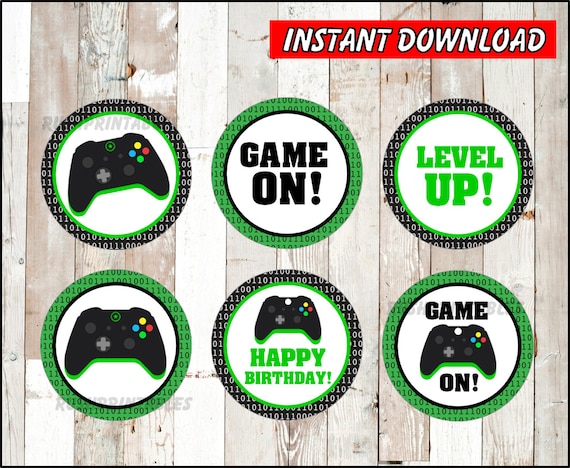 Gamer Cupcakes Toppers Instant Download Video Game Party - Etsy