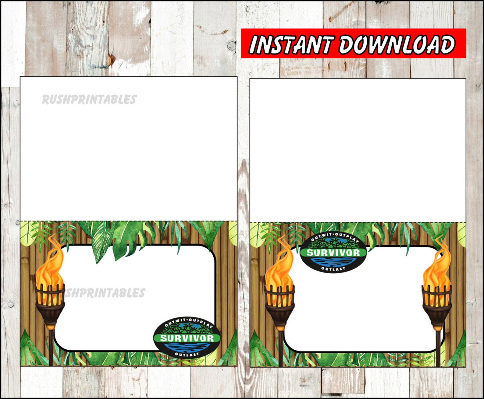 Survivor TV Show Food labels instant download Survivor TV | Etsy