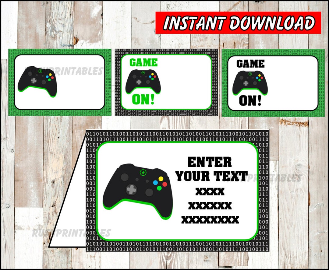 Gamer Food Labels Instant Download, Video Game Party Food Tent Cards ...