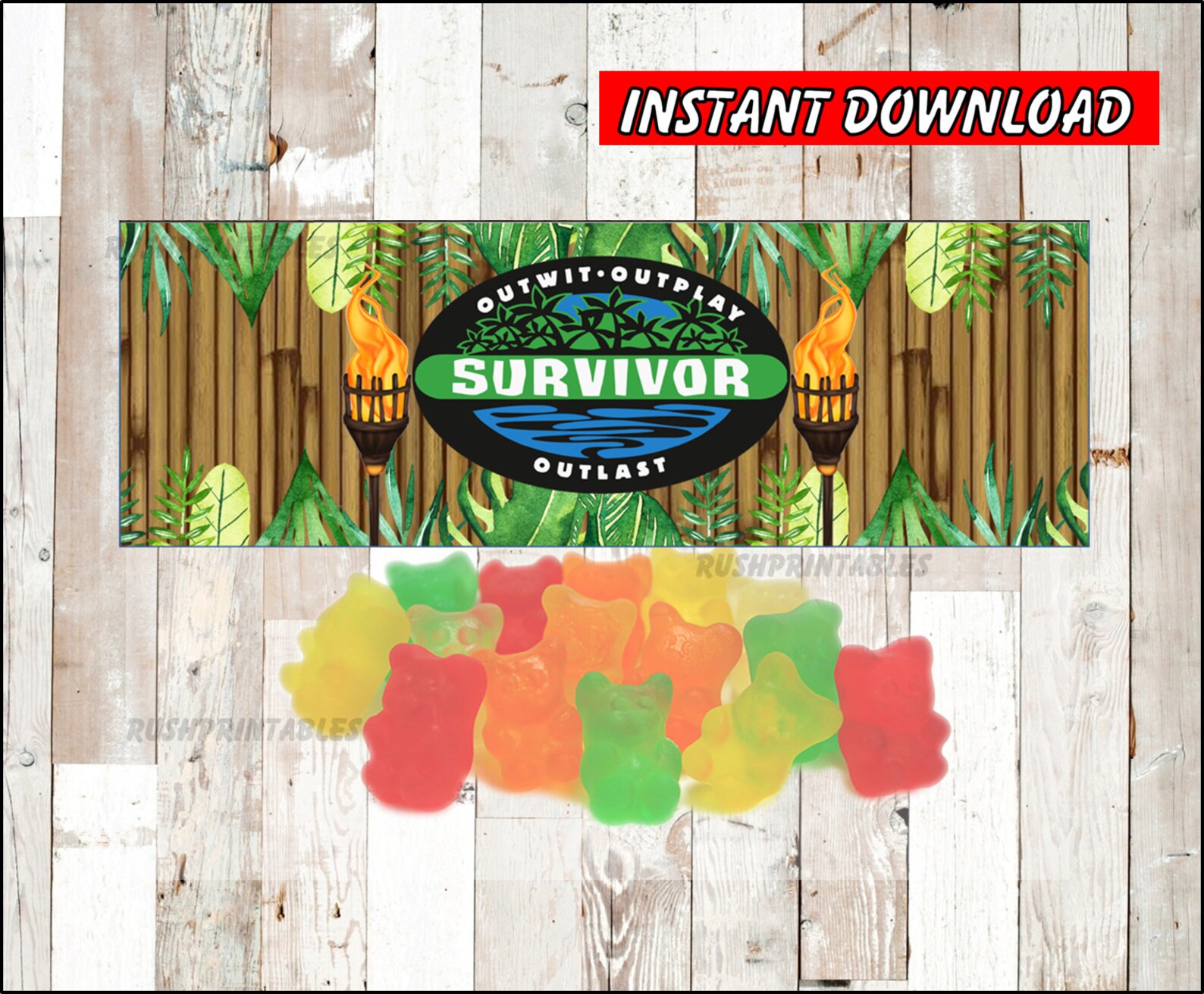 Survivor TV Show bags toppers instant download Survivor TV | Etsy