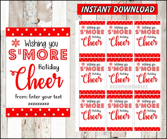 S'MORES Kit Tag Smores Kit Labels Holiday Favors | Etsy