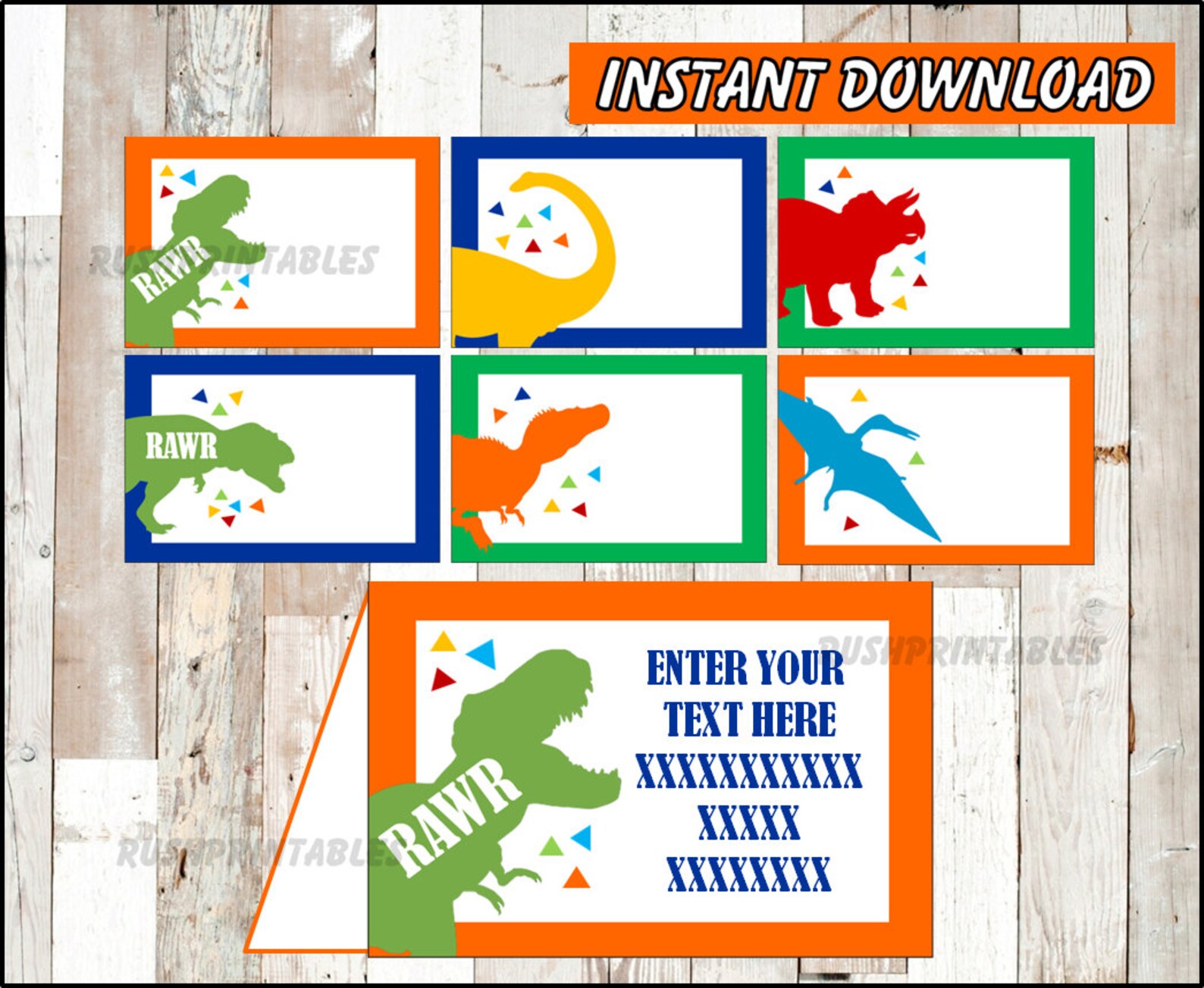 Dinosaur Food Labels Printable T-rex Food Tent Cards - Etsy