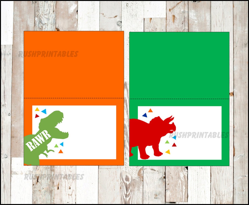 Dinosaur Food Labels Printable T-rex Food Tent Cards - Etsy