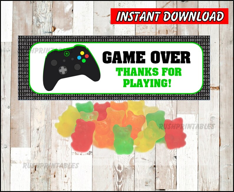 Gamer Bags Toppers Instant Download, Video Game Toppers, Printable ...