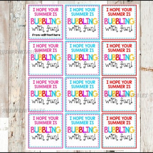 Hope Your Summer Bubbles With Fun, Editable End of School Year Tags ...