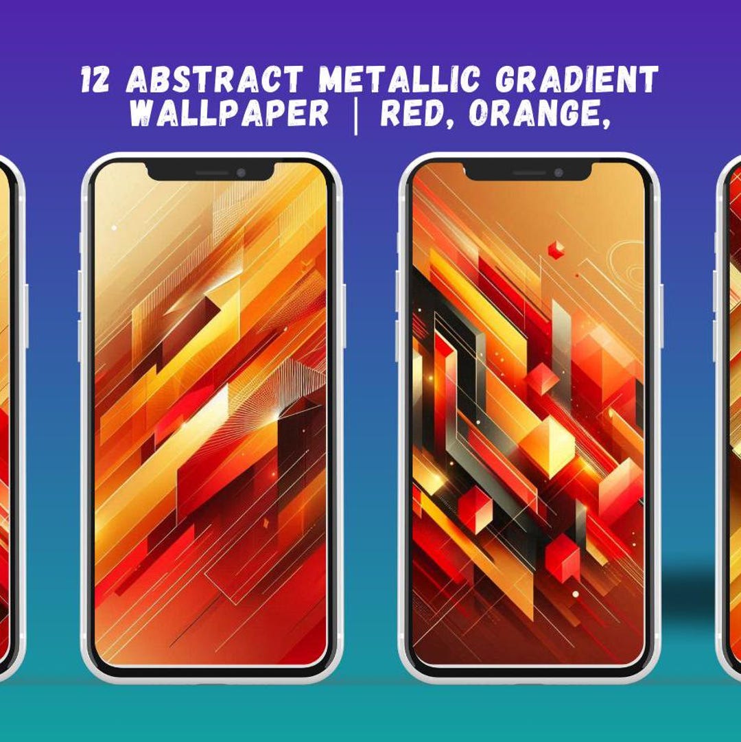 12 Abstract Metallic Gradient Wallpaper | Red, Orange, Gold & Yellow ...