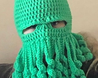 Crochet Cthulhu Mask Beanie Hat Gift for Her Gift for Him Pirate Kraken ...