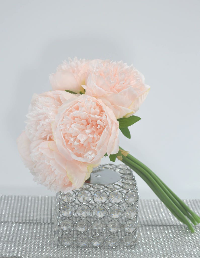 Blush Pink Peony Wedding Bouquet, Bridesmaid Bouquet, Toss Bouquet, DIY ...