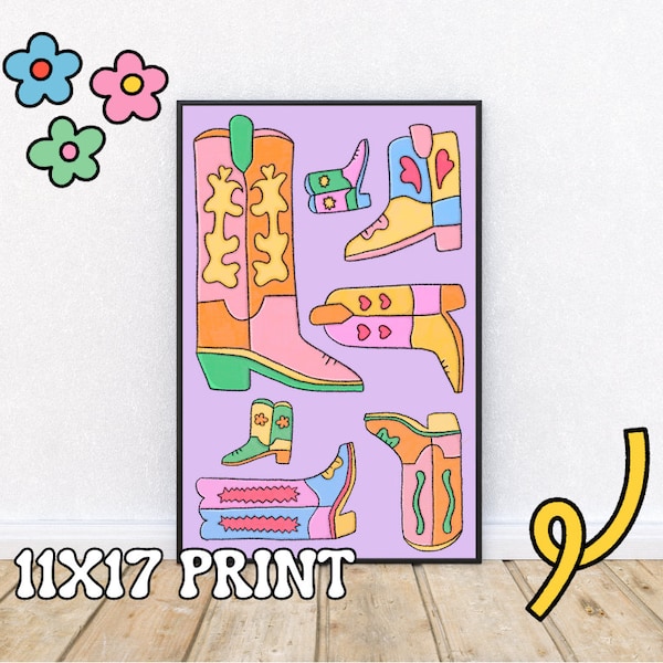 Checkered Cowboy Boots - Etsy