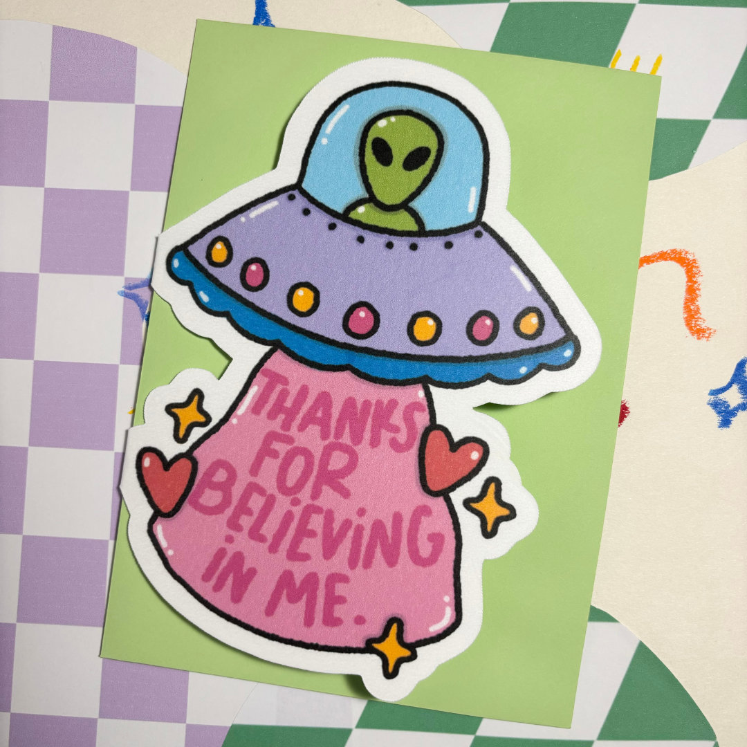 Alien Thanks for Believing in Me Greeting Card - Etsy