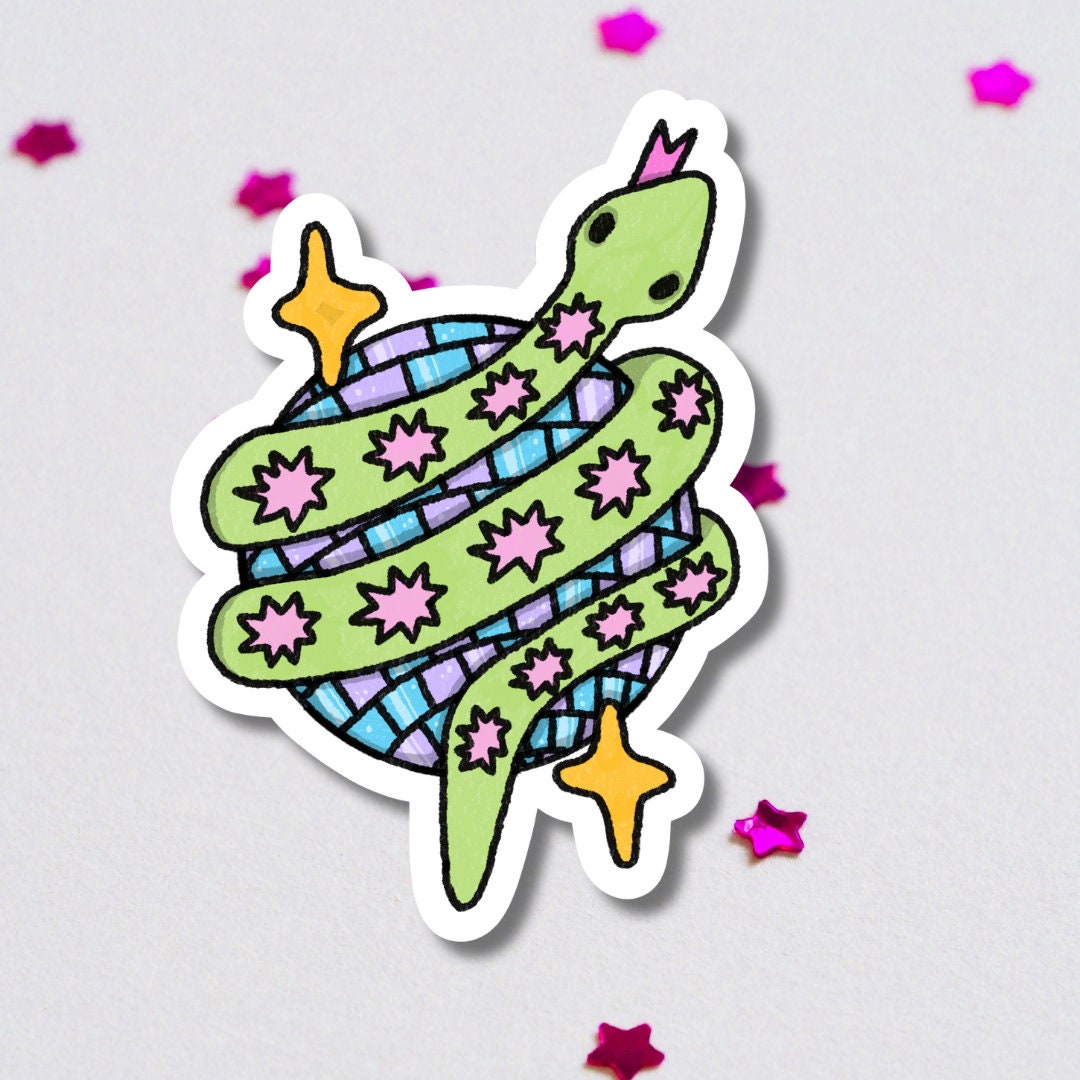 Disco Snake Sticker | Quote Weather Proof Decal - Etsy
