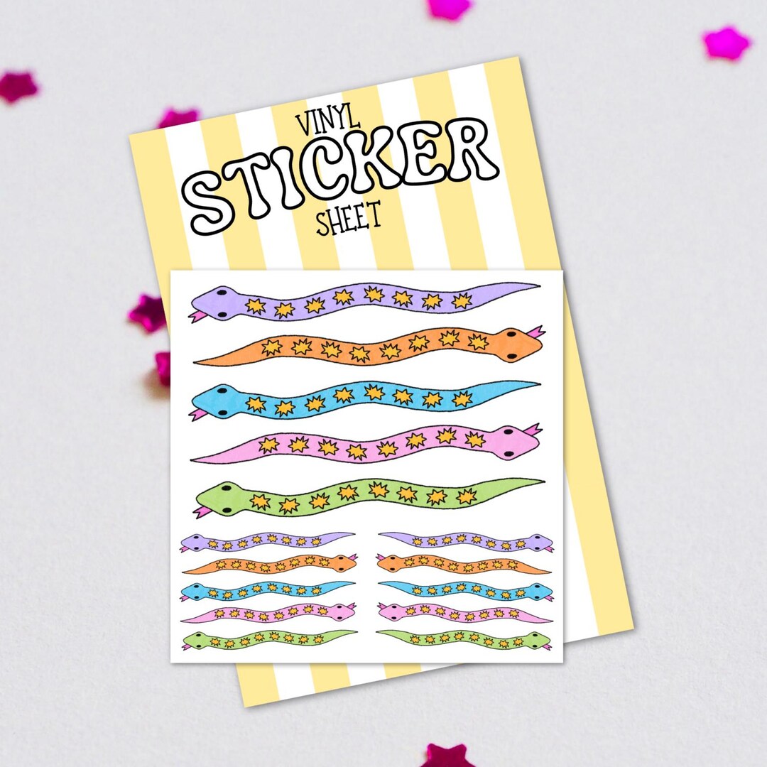 Snakes Sticker Sheet | Non-laminated Stickers for Junk Journaling - Etsy