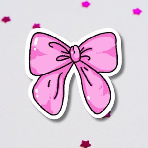 Pink Coquette Bow | Weather Proof Decal - Etsy