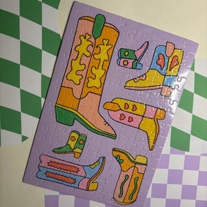 Cowboy Boots Puzzle 120pc | Cute Game - Etsy