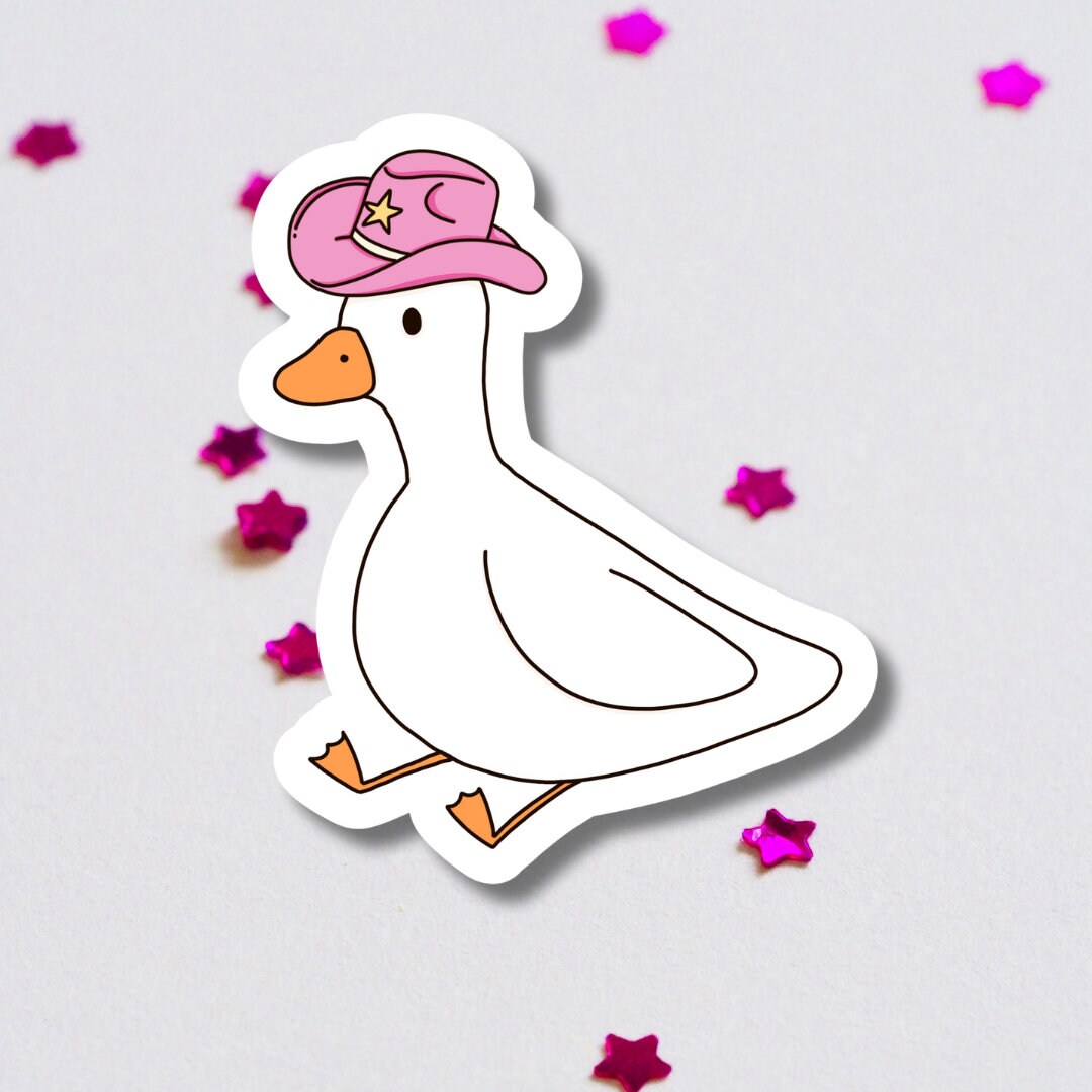 Cowboy Duck Vinyl Sticker - Etsy