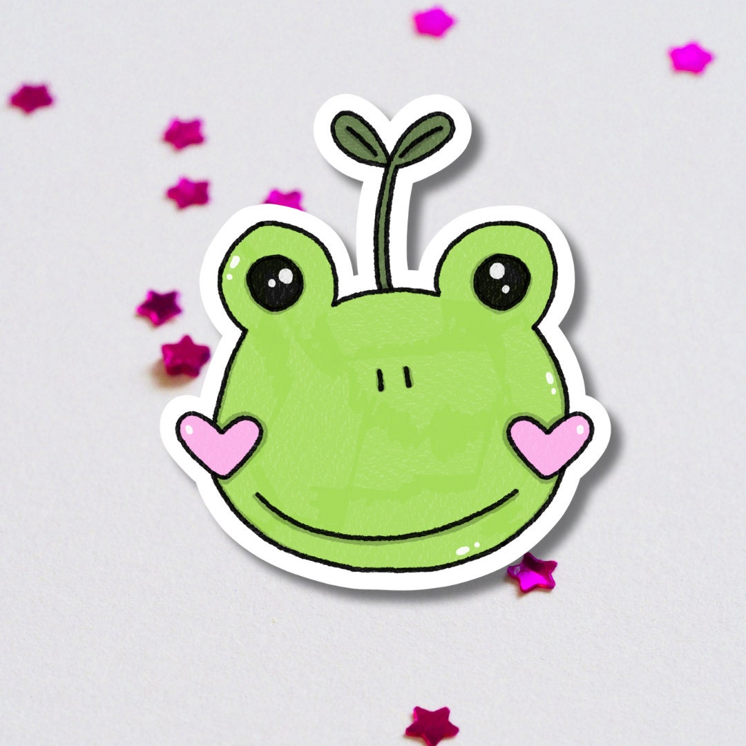 Frog Smiley Face Sticker | Water and Weather Resistant Sticker for ...
