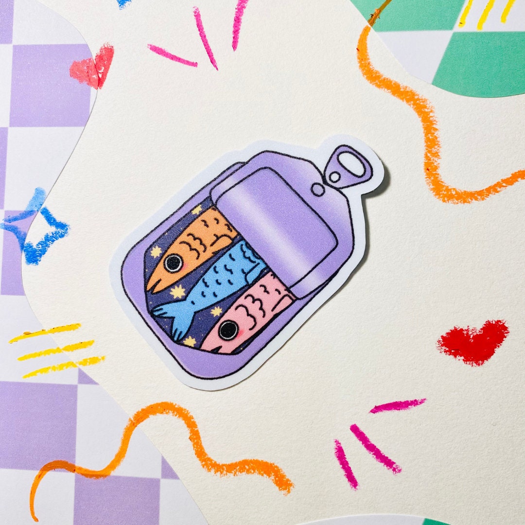 Sardines Can Sticker | Fish Weather Proof Decal - Etsy