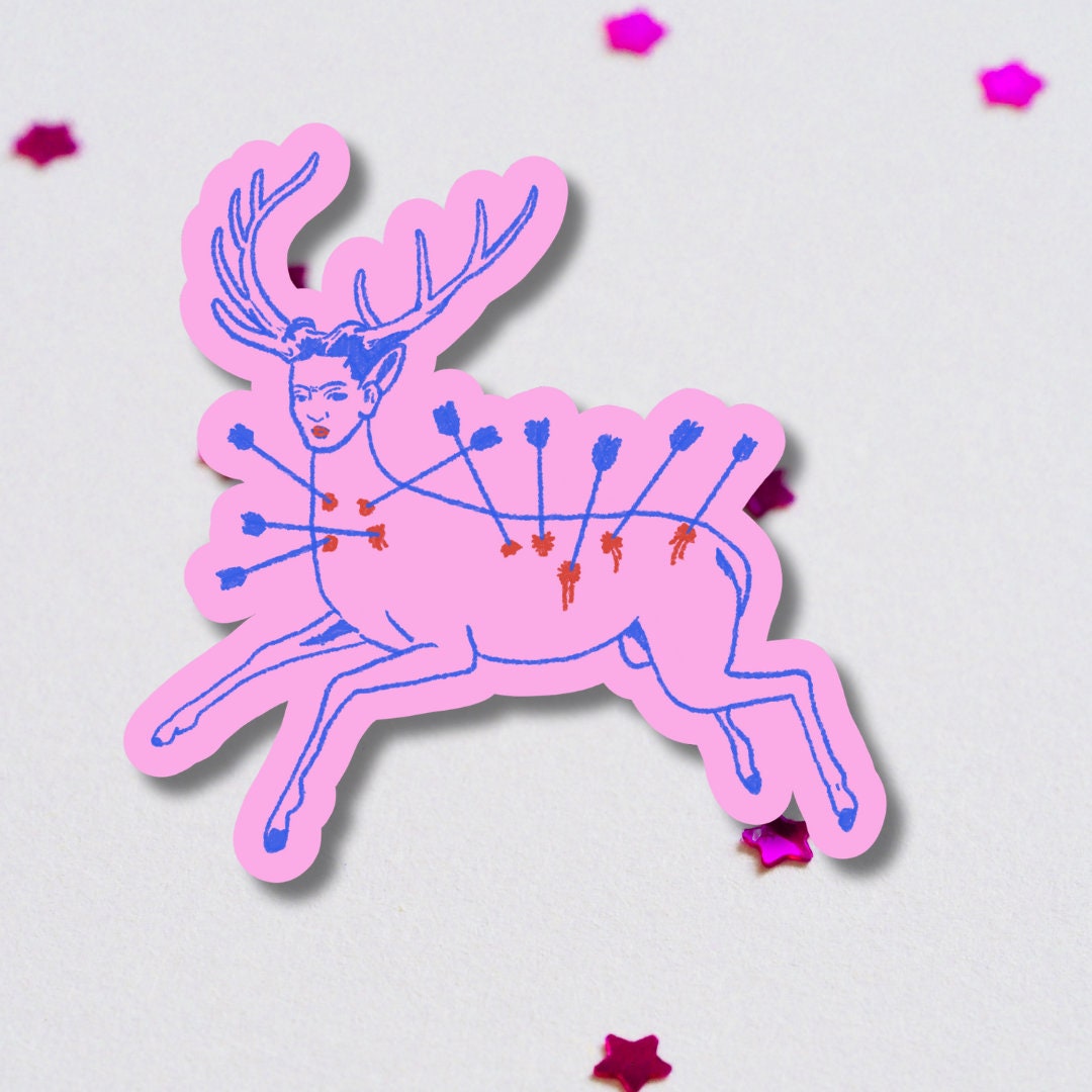 Frida Kahlo's Wounded Deer Vinyl Sticker | Artist Decal | Waterproof ...